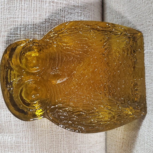 BLENKO | Accents | Vintage Blenko Amber Owl Bookend Art Glass Mid ...